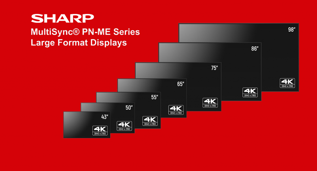 SHARP Expands PN-ME2 4K Professional Display Lineup with New 75″, 86″, and 98″ sizes across ...